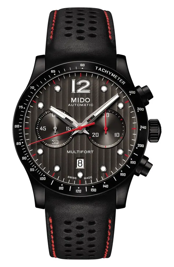 MIDO Multifort Adventure Chronograph Leather Strap Watch