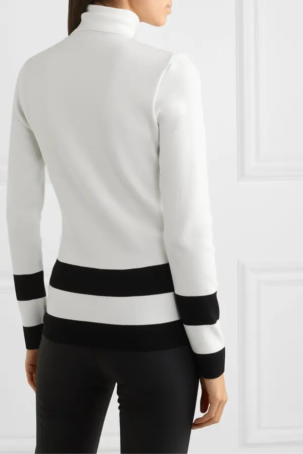 Fusalp Striped Knitted Turtleneck Sweater