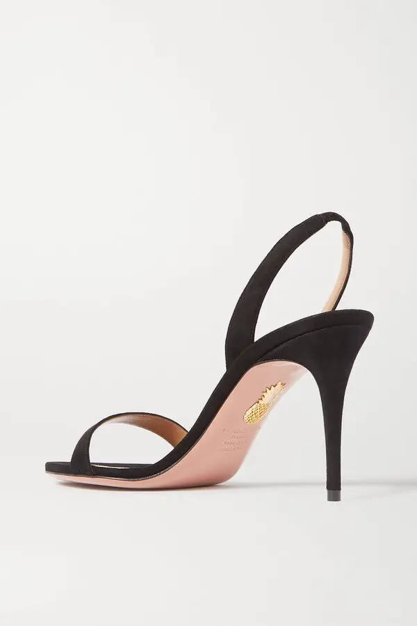 AQUAZZURA So Nude 85 Slingback Sandals - Black