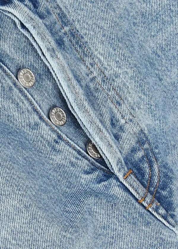 AGOLDE 90's Blue Distressed Longline Shorts