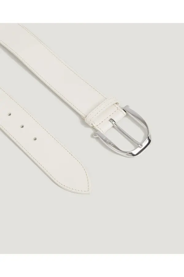 Iro Paris Bezaty Wide Classic Leather Belt In White - 50  display picture 3