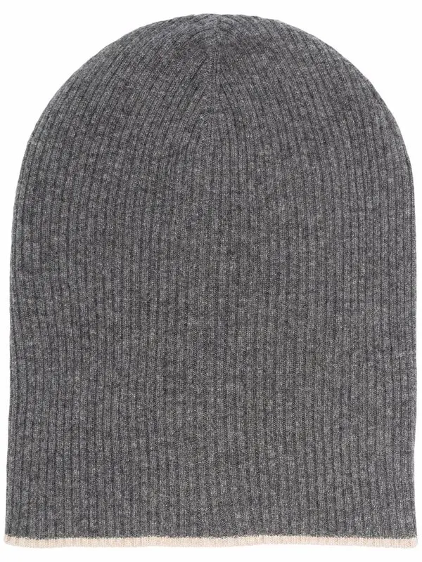 Brunello Cucinelli Ribbed-knit Beanie - Grey