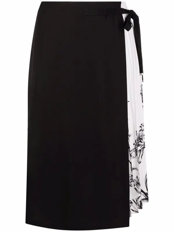 FERRAGAMO Pleated Silk Wrap Skirt