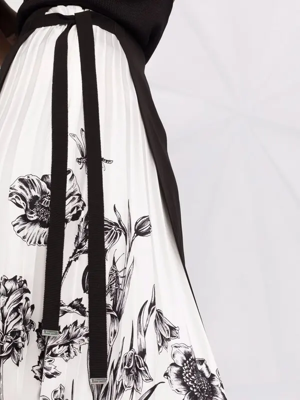 FERRAGAMO Pleated Silk Wrap Skirt