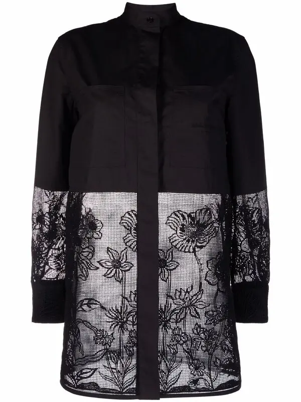 FERRAGAMO Longline Cordonetto Lace Shirt