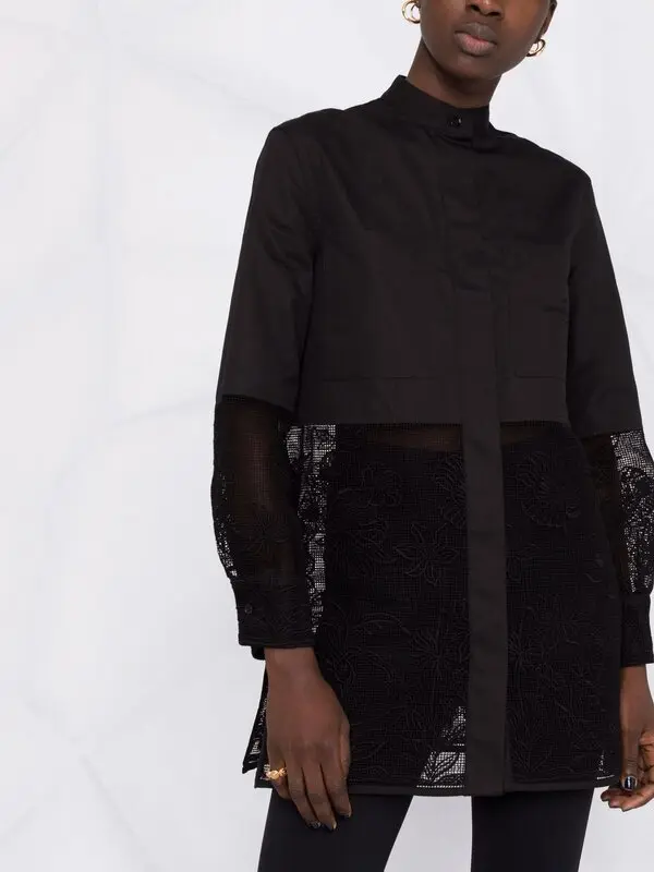 FERRAGAMO Longline Cordonetto Lace Shirt