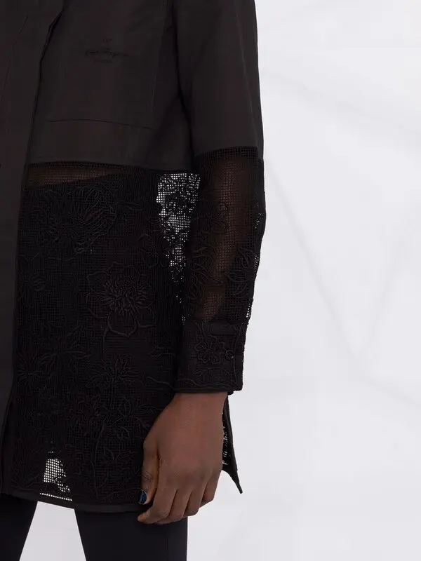 FERRAGAMO Longline Cordonetto Lace Shirt