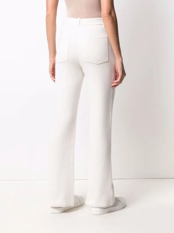 BARRIE Stitch Detail Flared Trousers - White