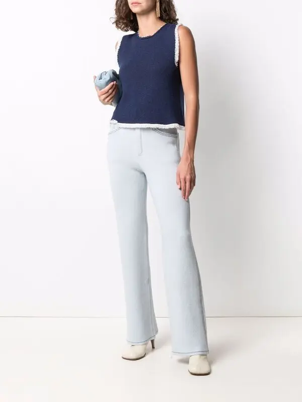 BARRIE Fringe-trim Top - Blue