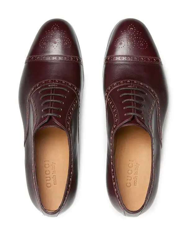 Gucci Derby shoes with Brogue detailing. Gucci | Shoes | Gucci Green Leather Derby Shoes With Brogue  main image 4