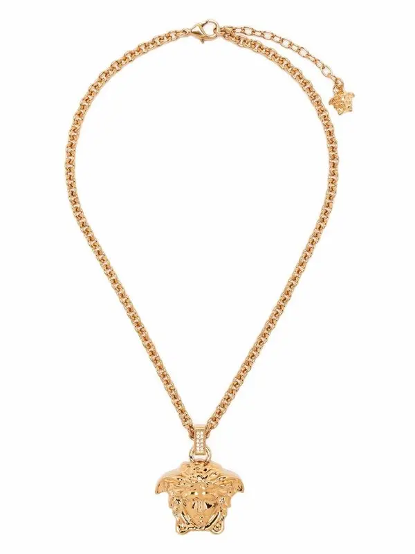 Versace La Medusa Crystal Pendant Chain Necklace