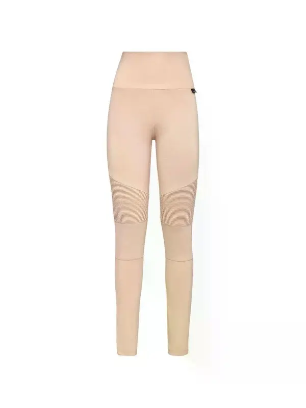 Philipp Plein Ribbed-panel Leggings - Neutrals