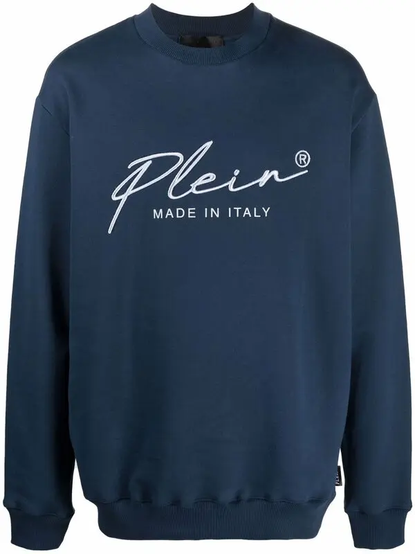 Philipp Plein Embroidered-logo Sweatshirt - Blue