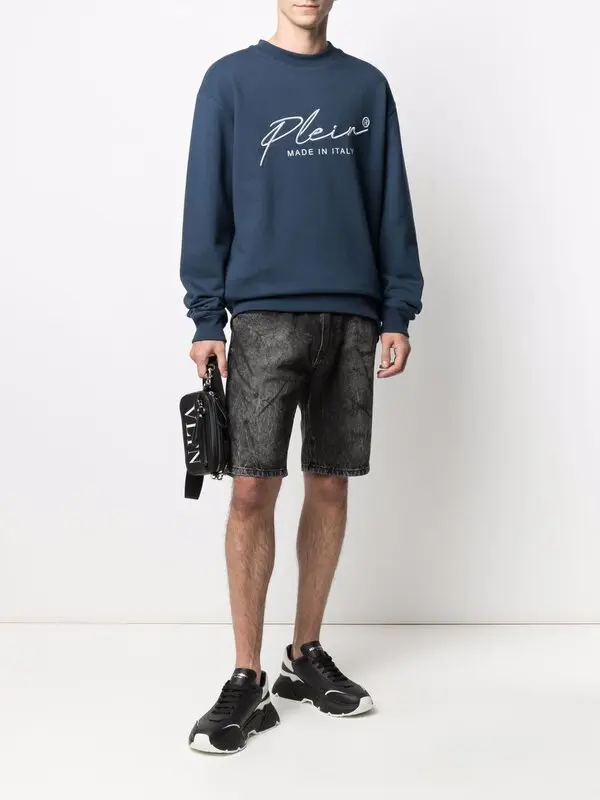 Philipp Plein Embroidered-logo Sweatshirt - Blue