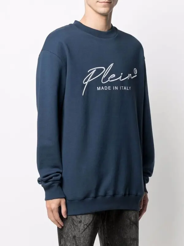 Philipp Plein Embroidered-logo Sweatshirt - Blue