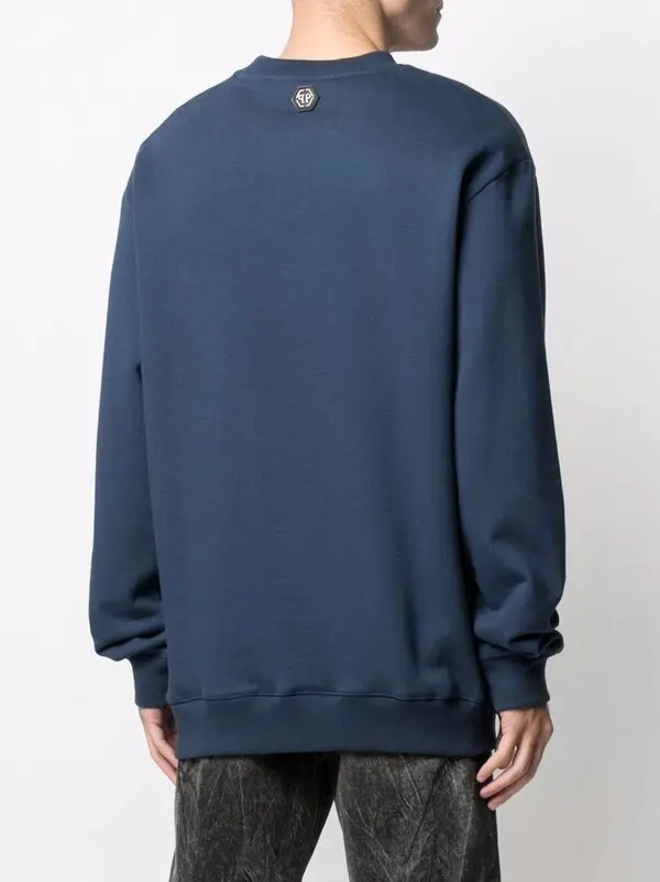 Philipp Plein Embroidered-logo Sweatshirt - Blue