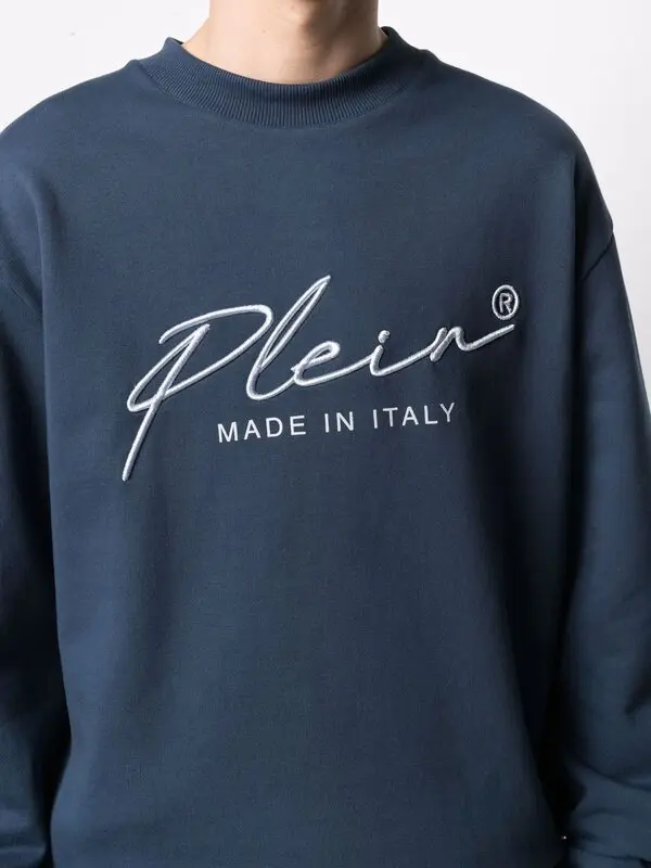 Philipp Plein Embroidered-logo Sweatshirt - Blue