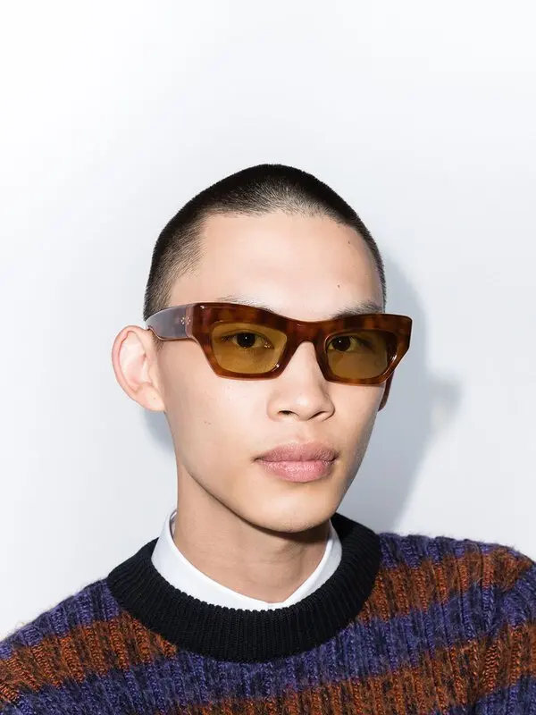 Port Tanger Ayreen Rectangle-Frame Sunglasses In Brown - 40% Off