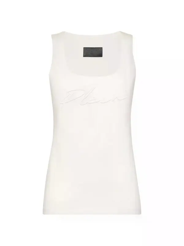 Philipp Plein Logo-embroidered Tank Top - Neutrals
