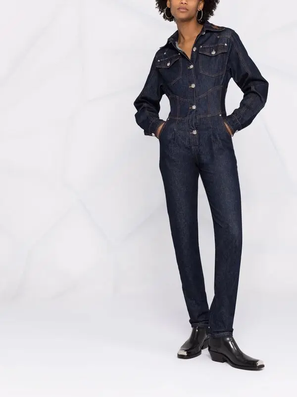 Philipp Plein Slim-cut Denim Jumpsuit
