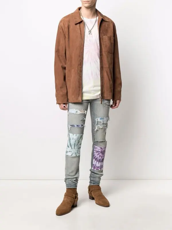 Amiri Bandana-underlay Distressed Slim-fit Jeans