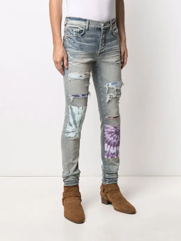 Amiri Bandana-underlay Distressed Slim-fit Jeans