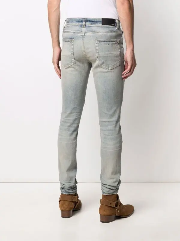 Amiri Bandana-underlay Distressed Slim-fit Jeans