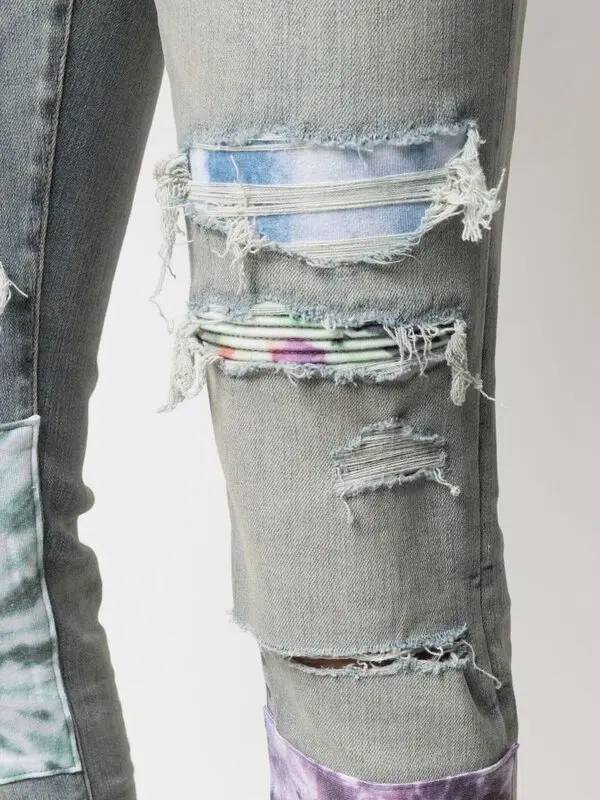 Amiri Bandana-underlay Distressed Slim-fit Jeans