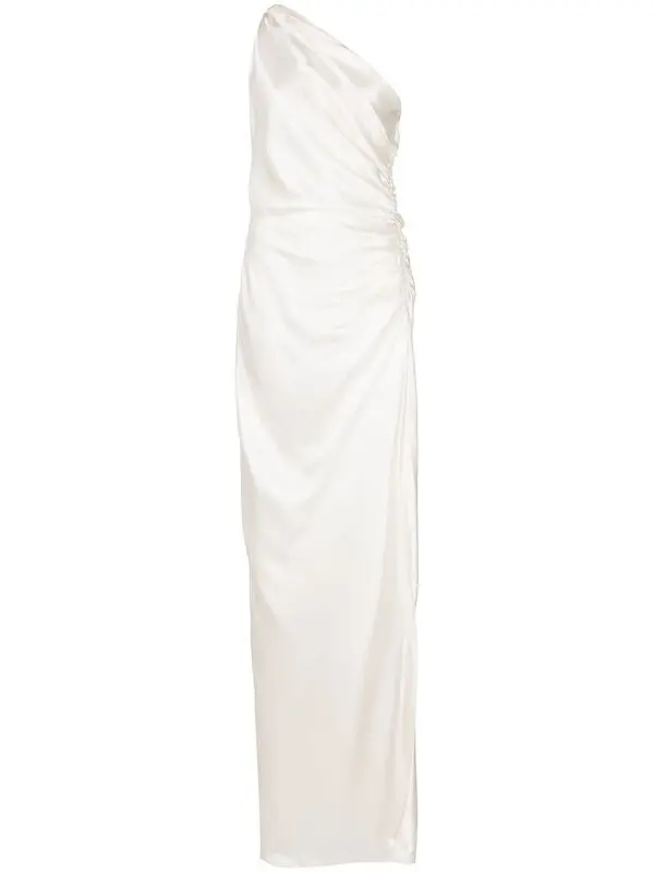 Michelle Mason One-shoulder Gown - White
