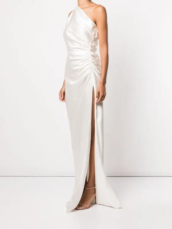 Michelle Mason One-shoulder Gown - White