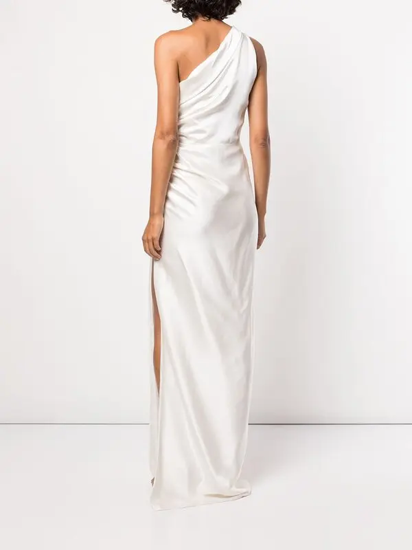 Michelle Mason One-shoulder Gown - White