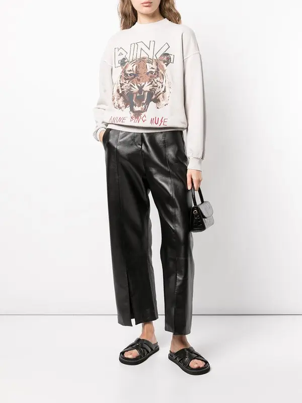 ANINE BING Graphic Print Crew Neck Sweatshirt