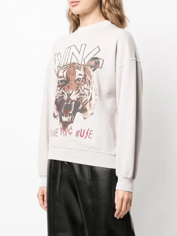 ANINE BING Graphic Print Crew Neck Sweatshirt