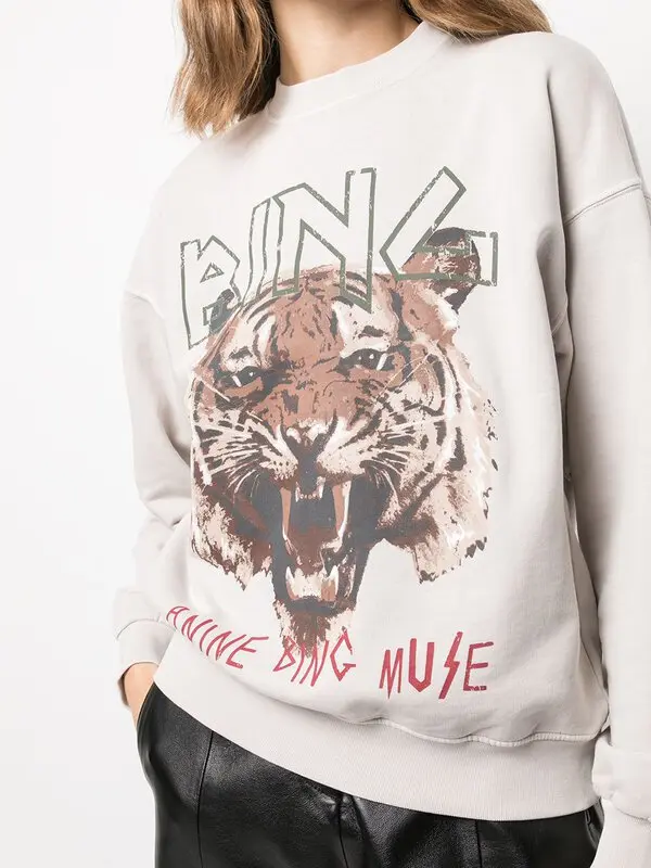 ANINE BING Graphic Print Crew Neck Sweatshirt