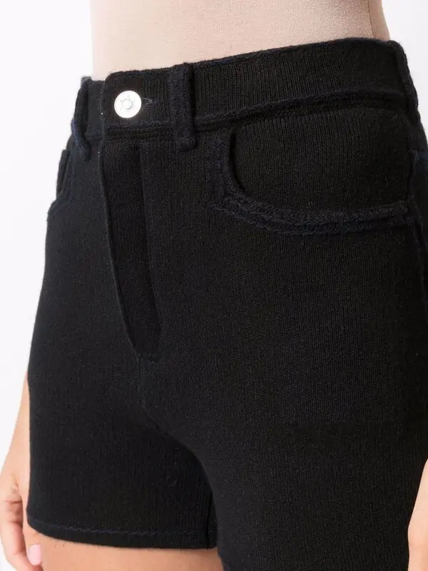BARRIE High-waisted Knit Shorts - Black