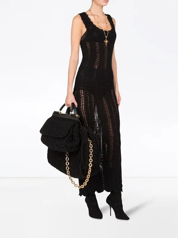 Dolce & Gabbana Crochet Knit Maxi Dress