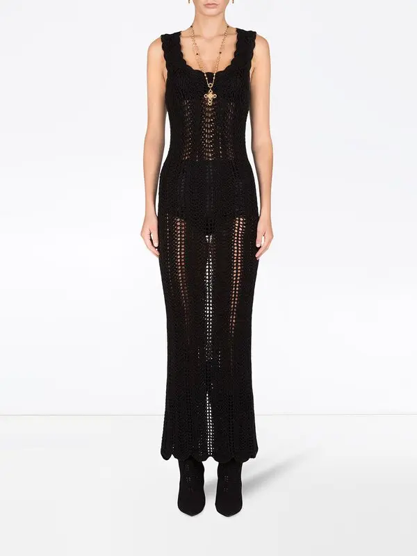 Dolce & Gabbana Crochet Knit Maxi Dress