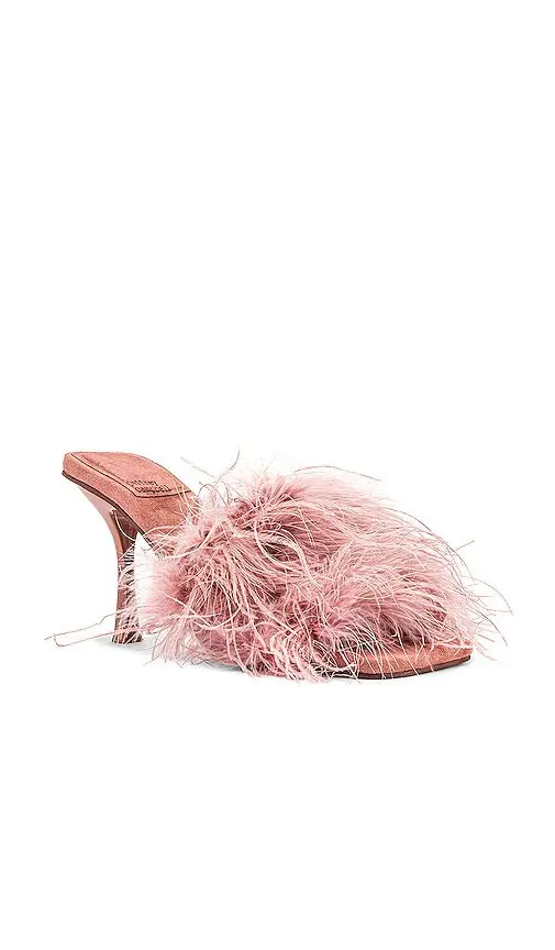 Jeffrey Campbell Chauffeur Feather Mule In Blush