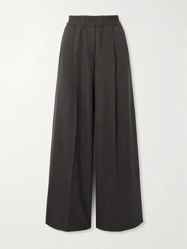Brunello Cucinelli Pleated Wool Wide-leg Pants