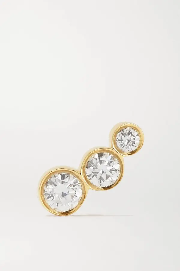 Sophie Bille Brahe Croissant Trois 18-karat Diamond Single Earring - Gold
