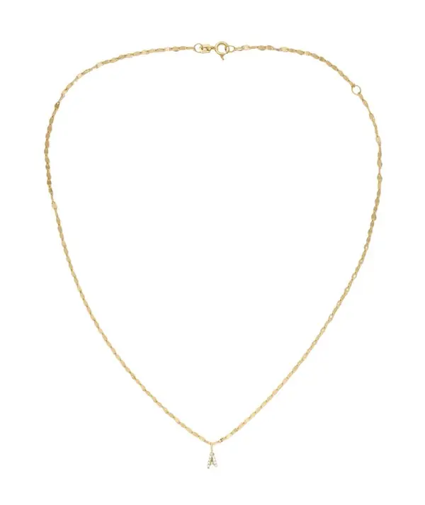 STONE AND STRAND Initial Sparkle Diamond Necklace - Gold