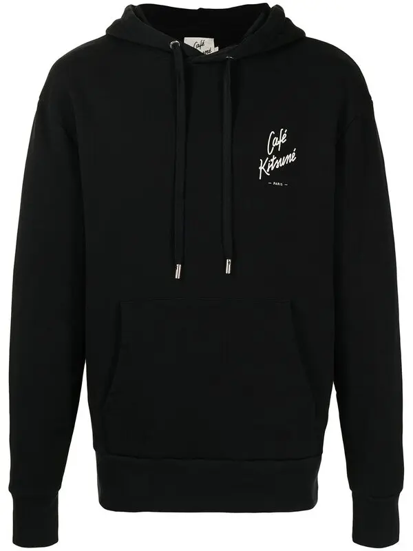 CAFÉ KITSUNÉ Print Drawstring Hoodie