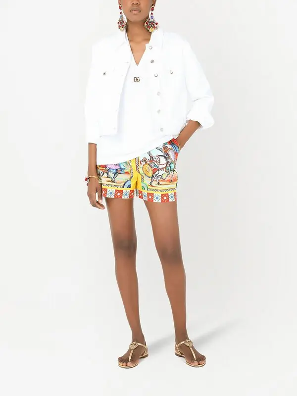Dolce & Gabbana Carretto-print Poplin Shorts