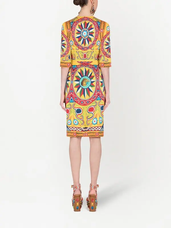 Dolce & Gabbana Carretto-print Midi Dress