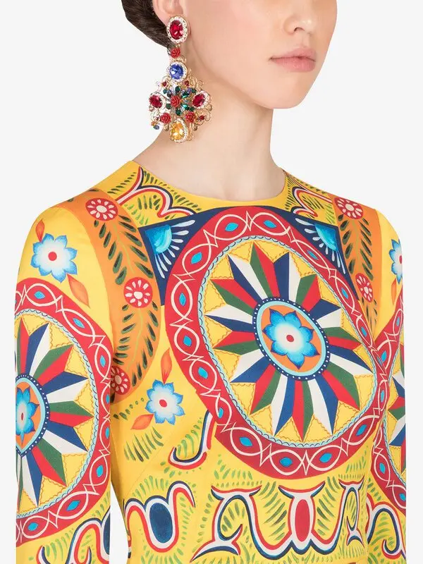 Dolce & Gabbana Carretto-print Midi Dress