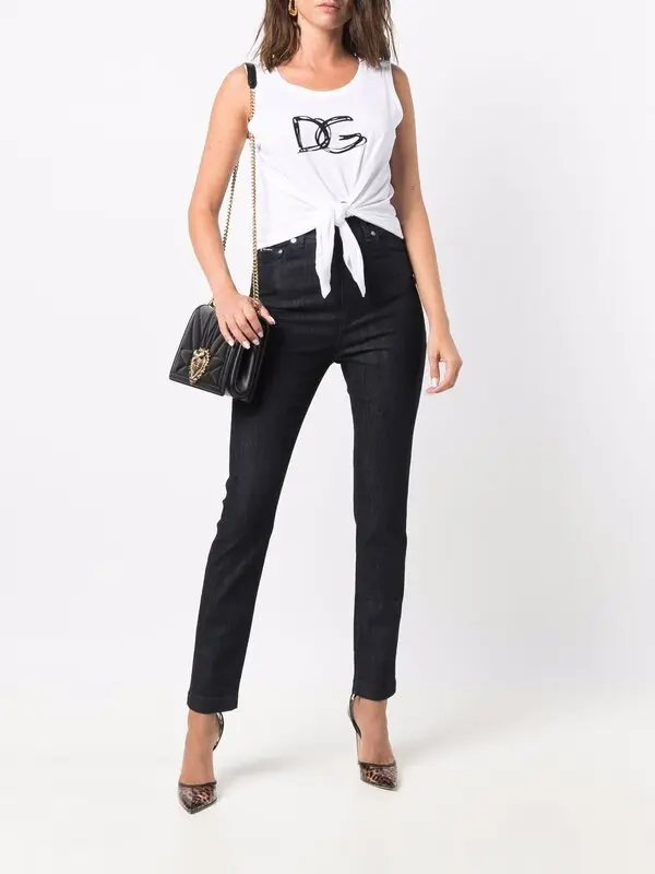 Dolce & Gabbana Logo Print Cropped Vest