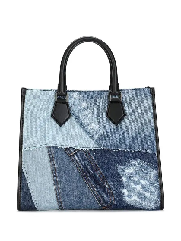 Dolce & Gabbana Denim-Patchwork Shopper Bag - Blue | Editorialist