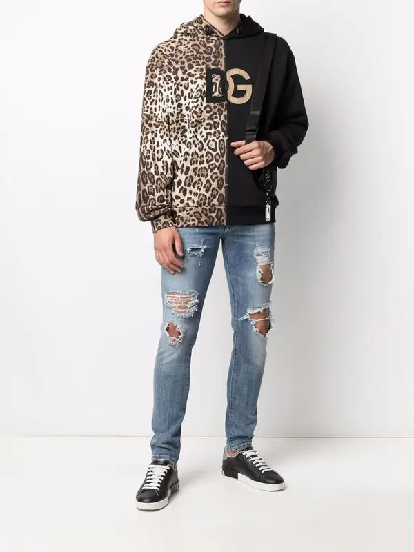 Dolce & Gabbana Logo-plaque Skinny Jeans - Blue