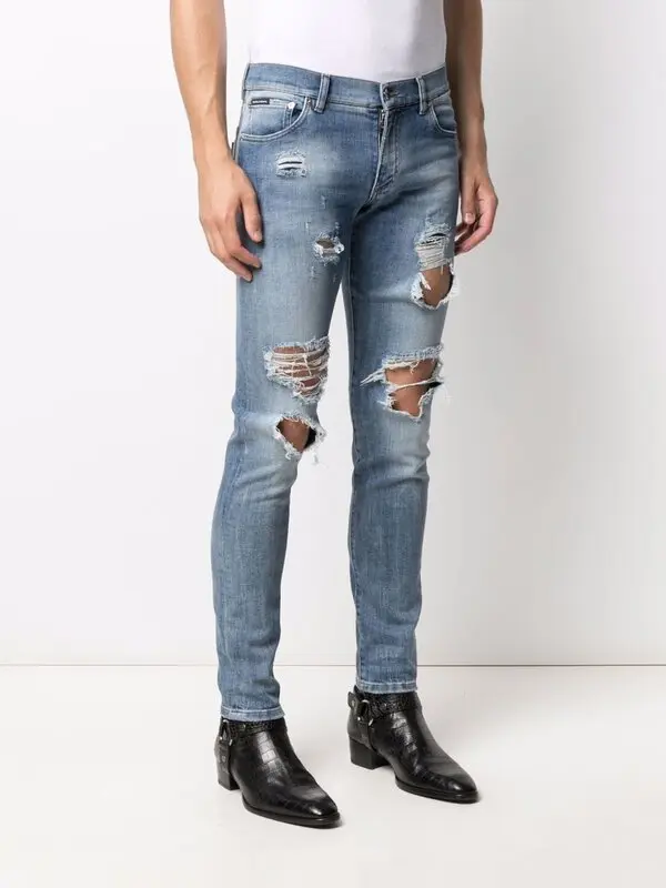 Dolce & Gabbana Logo-plaque Skinny Jeans - Blue
