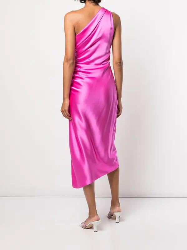 Michelle Mason One-shoulder Silk Dress - Pink